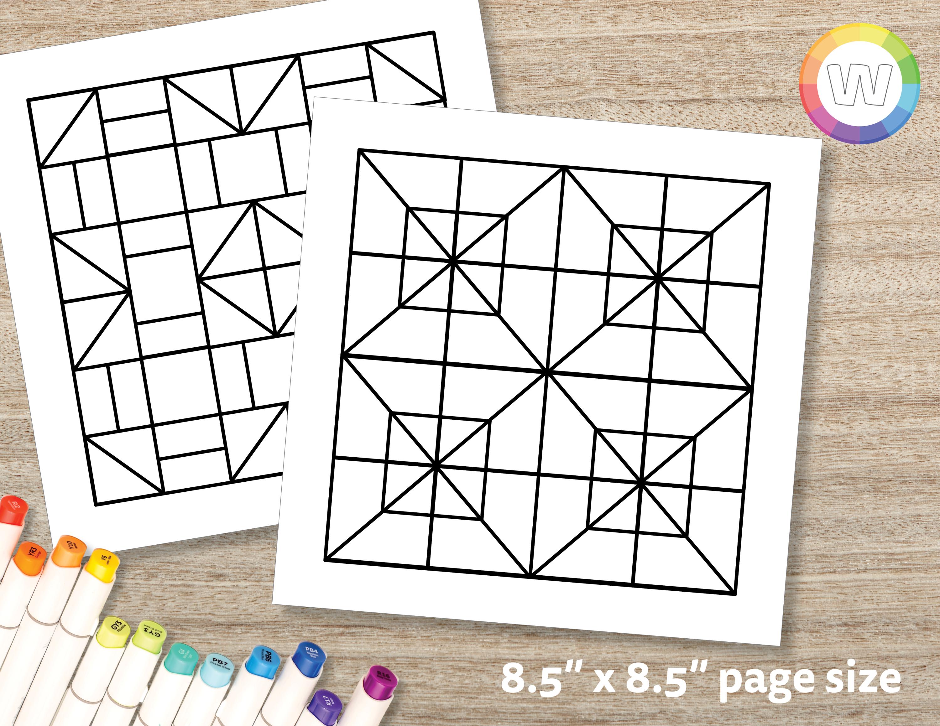 Printable Digital Instant Download Coloring Book | Color a Quilt | 25 ...
