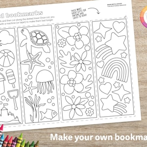 Make and Design Your Own Bookmarks Printable Digital Download Coloring ...