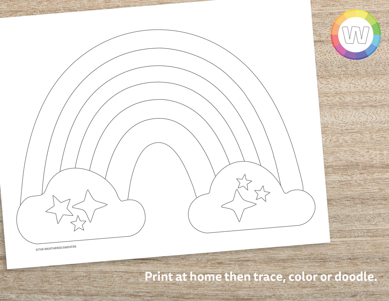 Rainbow Sparkle Printable Digital Download Coloring Page Activity Sheet ...