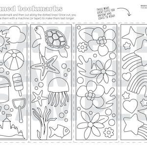 Make and Design Your Own Bookmarks Printable Digital Download Coloring ...