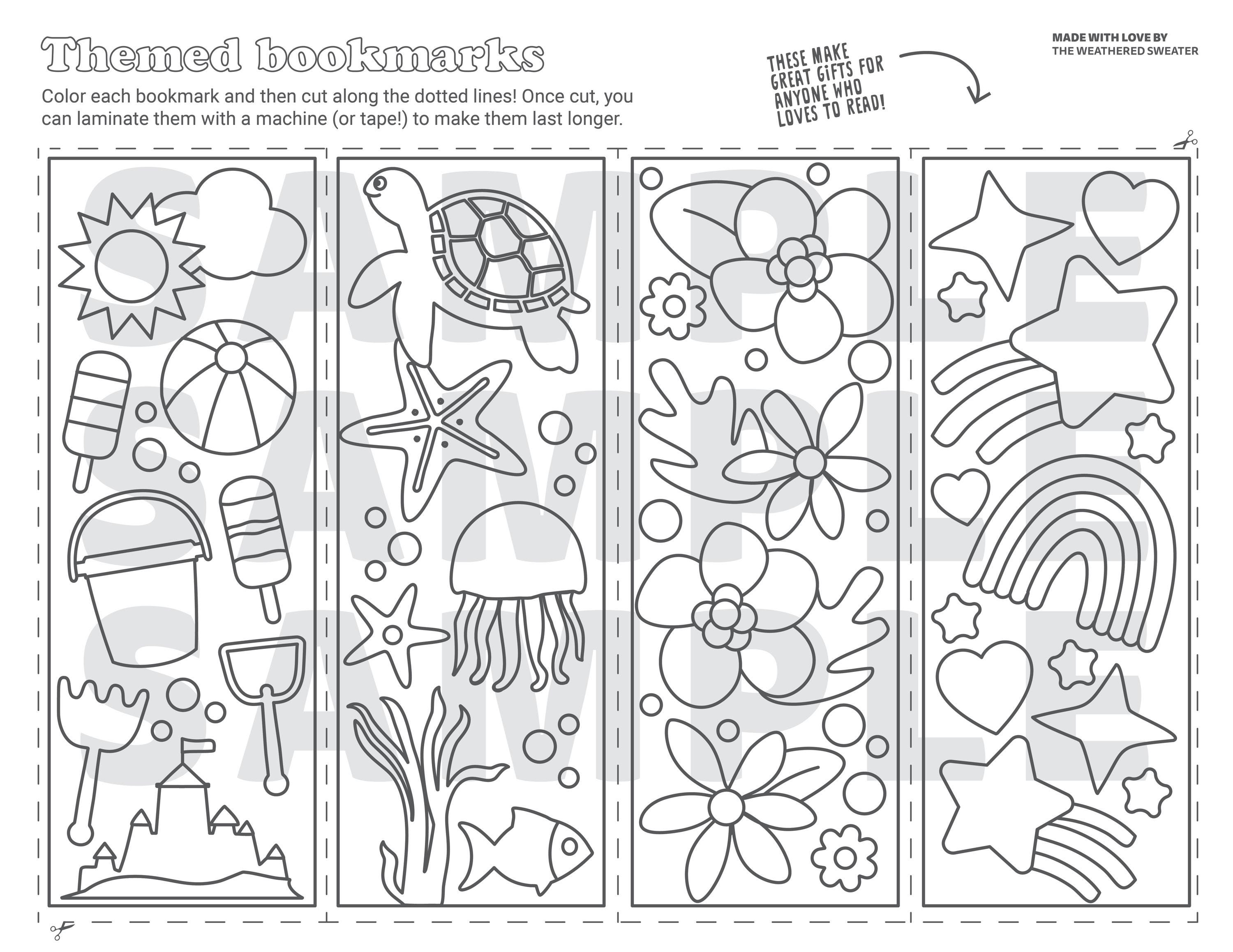 Make and Design Your Own Bookmarks Printable Digital Download Coloring ...