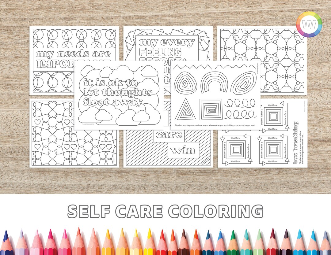 Brain Break Calming Coloring and Motivational Affirmations Self Care ...