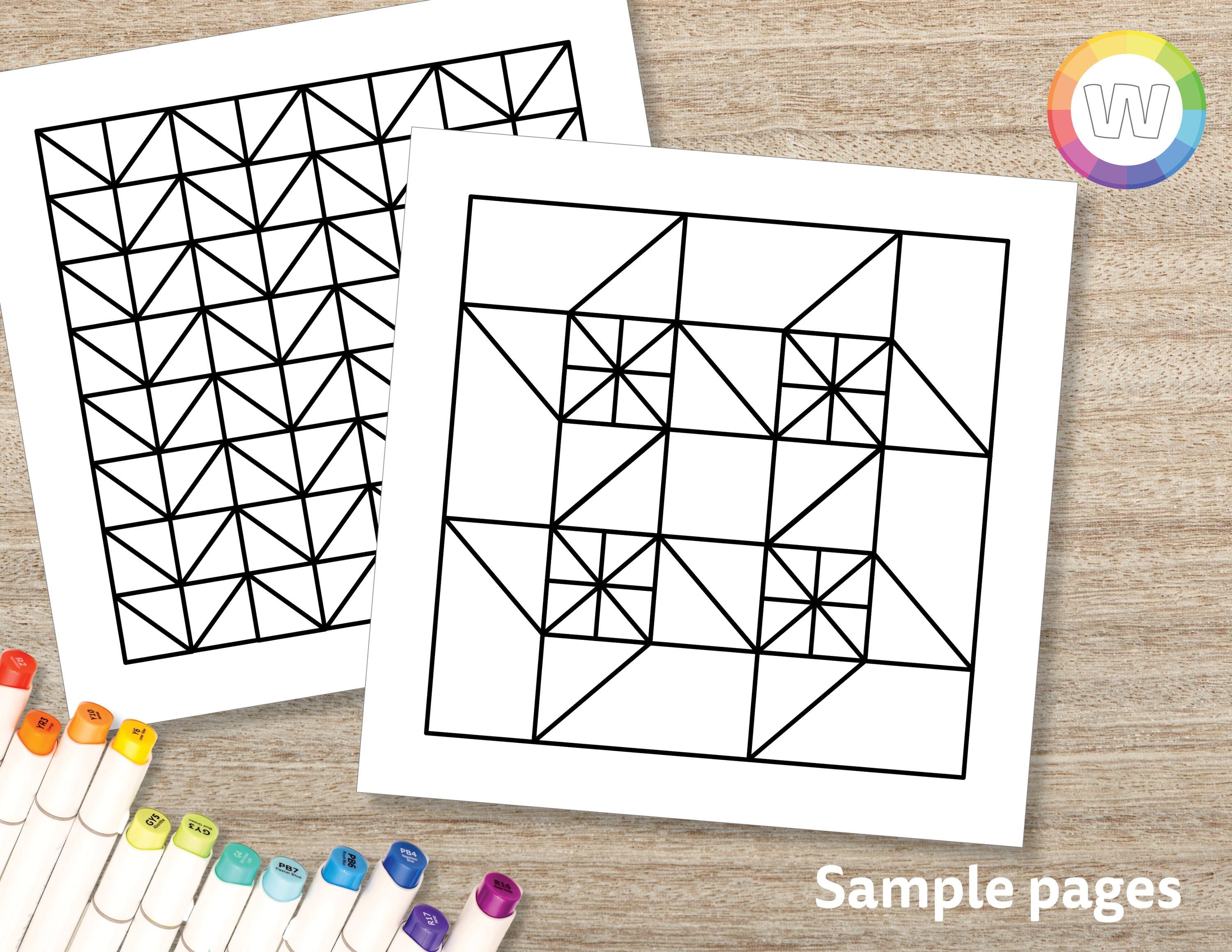 Printable Digital Instant Download Coloring Book | Color a Quilt | 25 ...