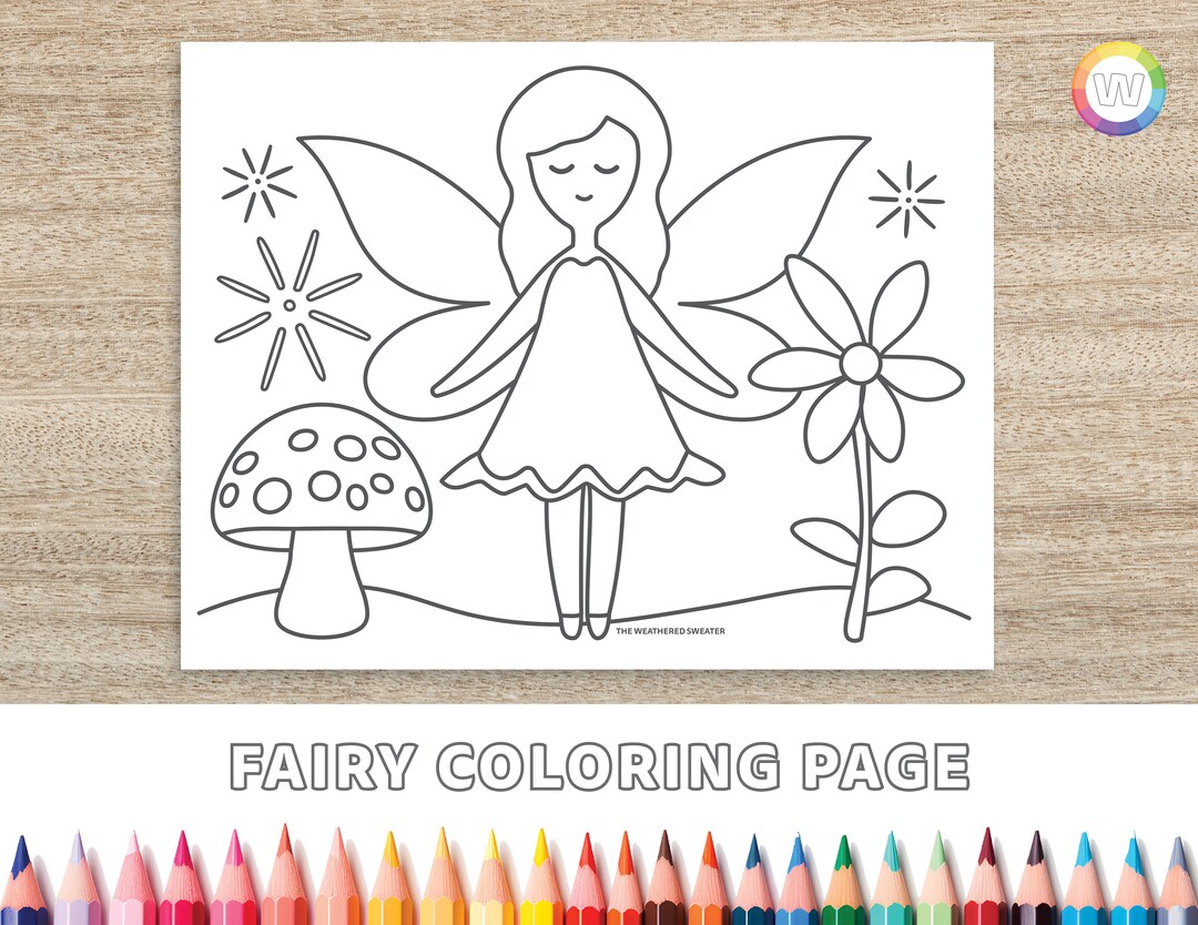 Fairy Garden Flower and Toadstool Printable Digital Download Coloring ...