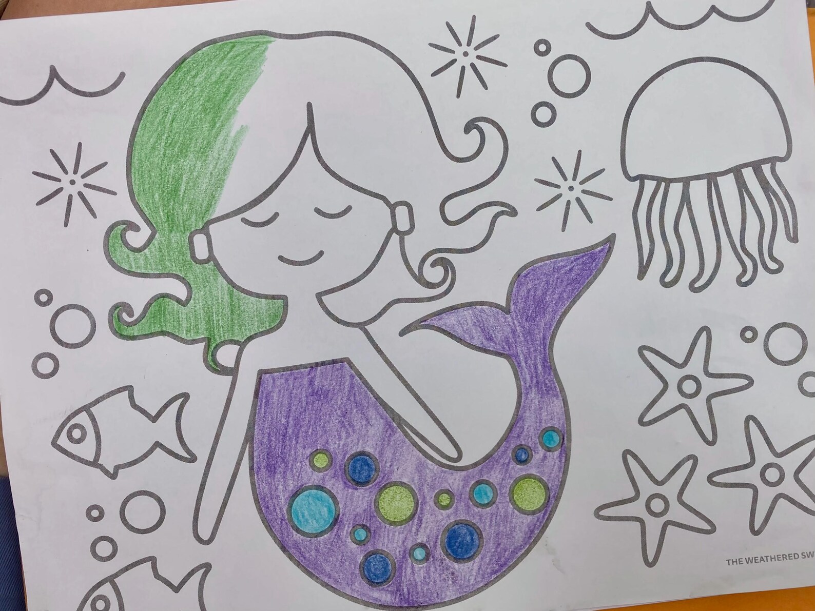Mermaid Printable Digital Download Coloring Page Activity Sheet - Etsy