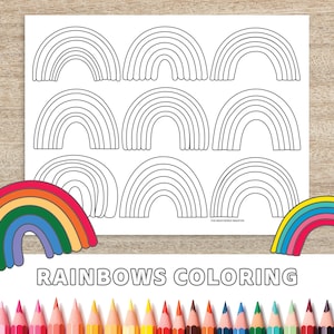 Many Shapes Rainbows Digital Download Coloring Page Printable Activity ...