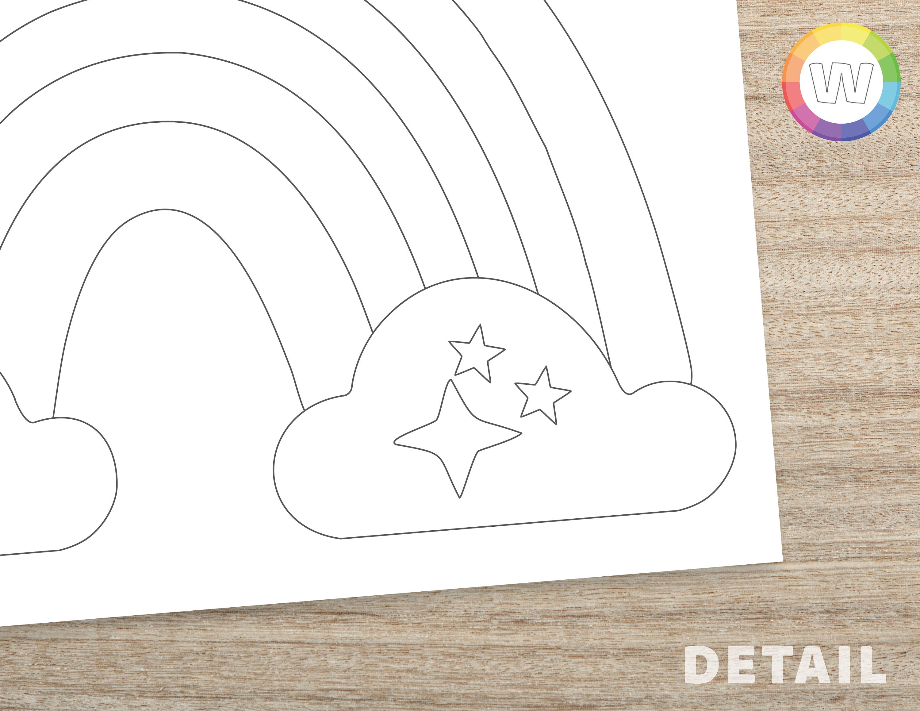 Rainbow Sparkle Printable Digital Download Coloring Page Activity Sheet ...
