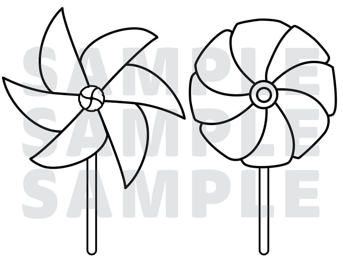 Pinwheels Printable Digital Download Coloring Page Activity Sheet - Etsy