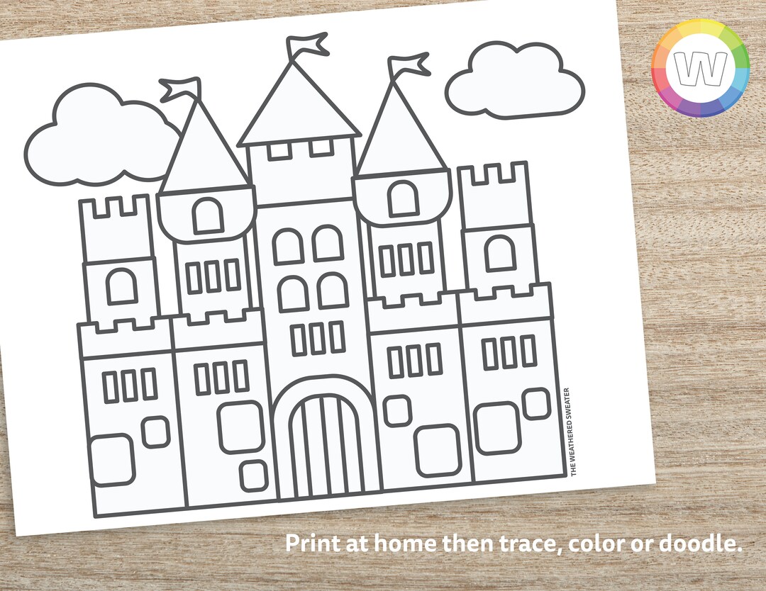 Five Towers Castle Printable Digital Download Coloring Page Activity ...