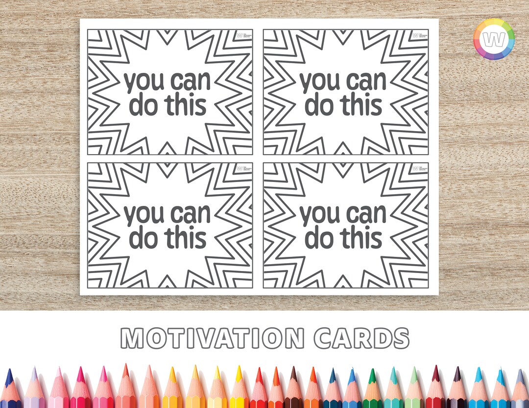 You Can Do This Motivational Message Printable Coloring Page Notecards ...
