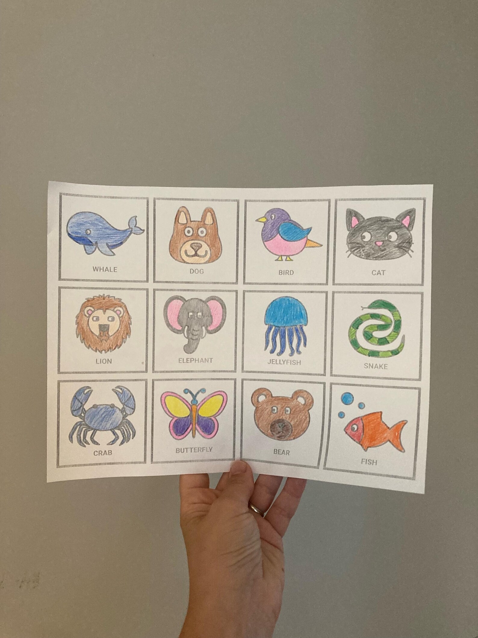 Kid-friendly Printable Animal Charades Cards and Coloring Pages Family ...
