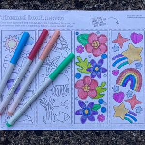 Make and Design Your Own Bookmarks Printable Digital Download Coloring ...
