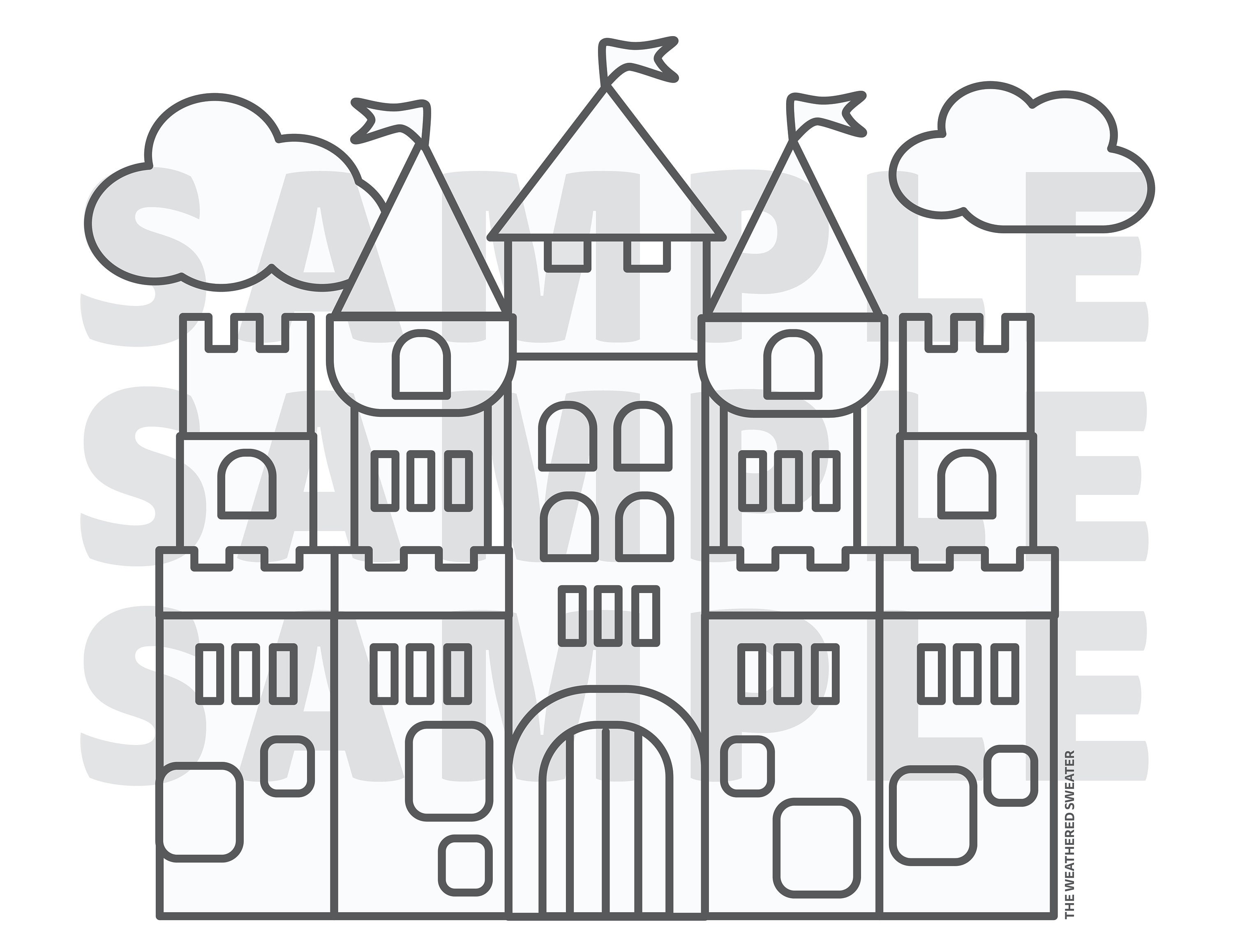 Five Towers Castle Printable Digital Download Coloring Page Activity ...
