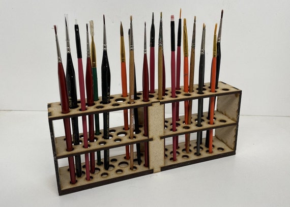 Paint Brush Rack 35 Hole | Etsy