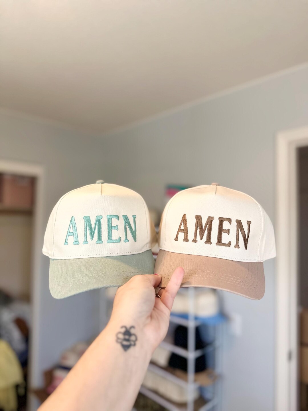 AMEN Embroidered Two-tone Baseball Cap: Personalized Snapback, Custom ...
