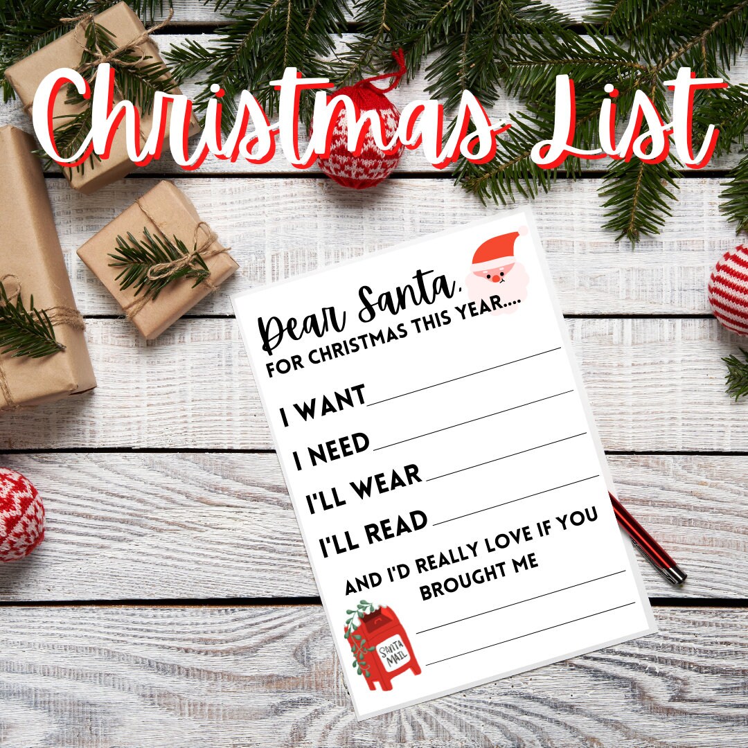 My Christmas List INSTANT DOWNLOAD Kids Gift Giving List Neutral Survey ...