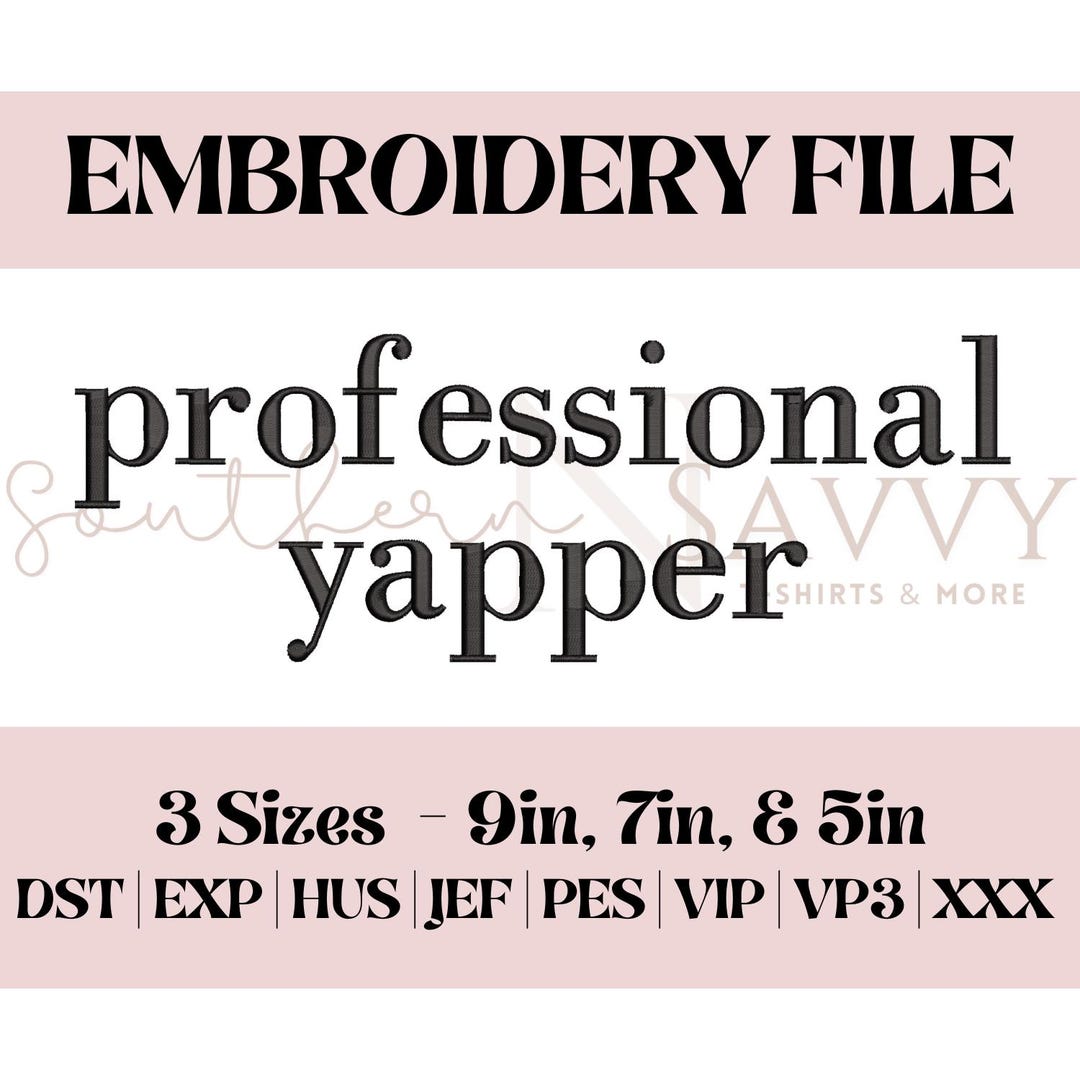 Professional Yapper | Embroidery File | Machine Embroidery | Embroidery ...