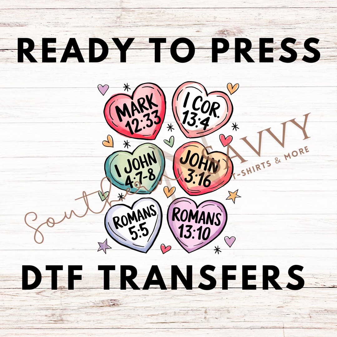 Conversation Heart DTF Transfer | Direct to Film | Easy Iron-on | Ready ...