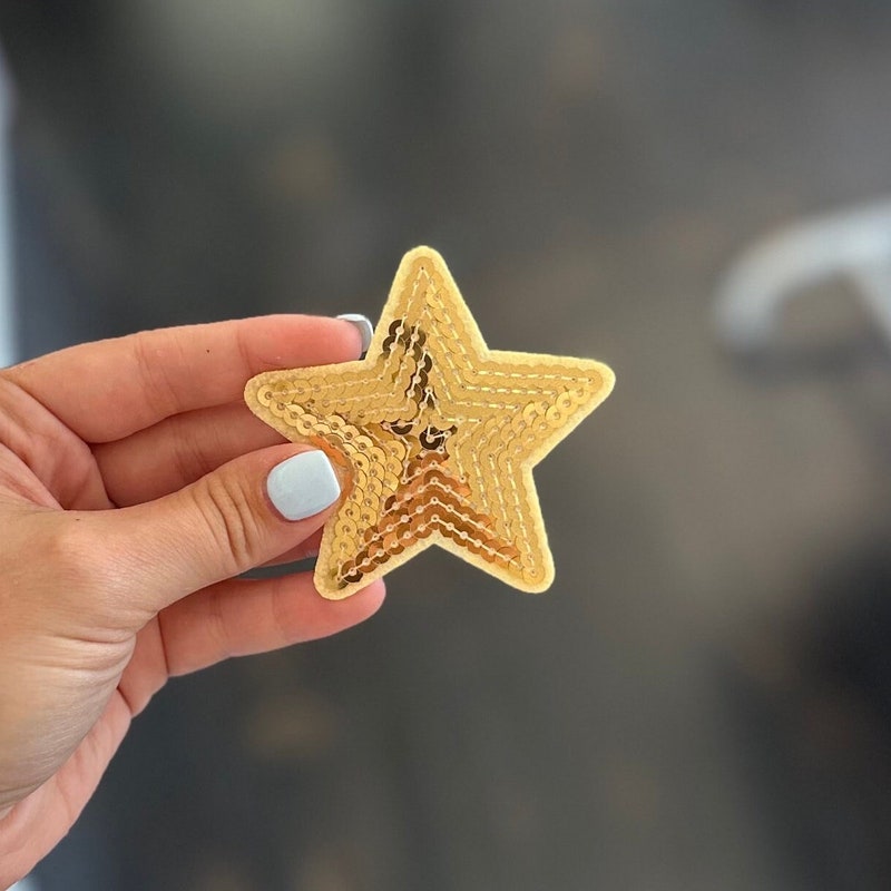 Embroidered Star Patches Gold - Etsy