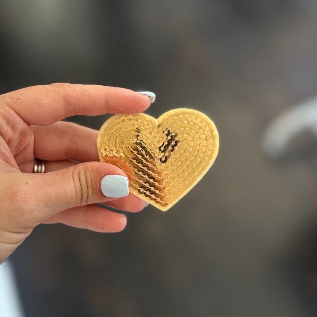 Gold Heart Patch Chenille Patch Western Iron on Patch for Trucker Hat ...