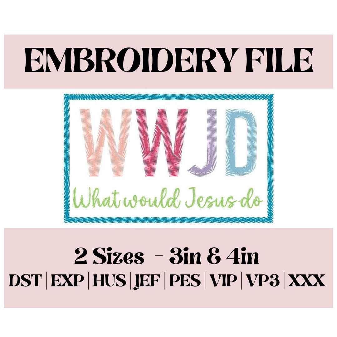 What Would Jesus Do WWJD Embroidery File for Patch for Trucker Hat ...