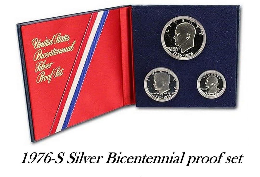 1976-s Silver Bicentennial Proof Set. 3 Proof Coins. 50 YEARS Old ! - Etsy