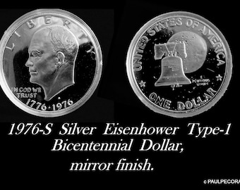 1976 S Proof Eisenhower Bicentennial “ike Silver Dollar”. Type 1!!! - Etsy