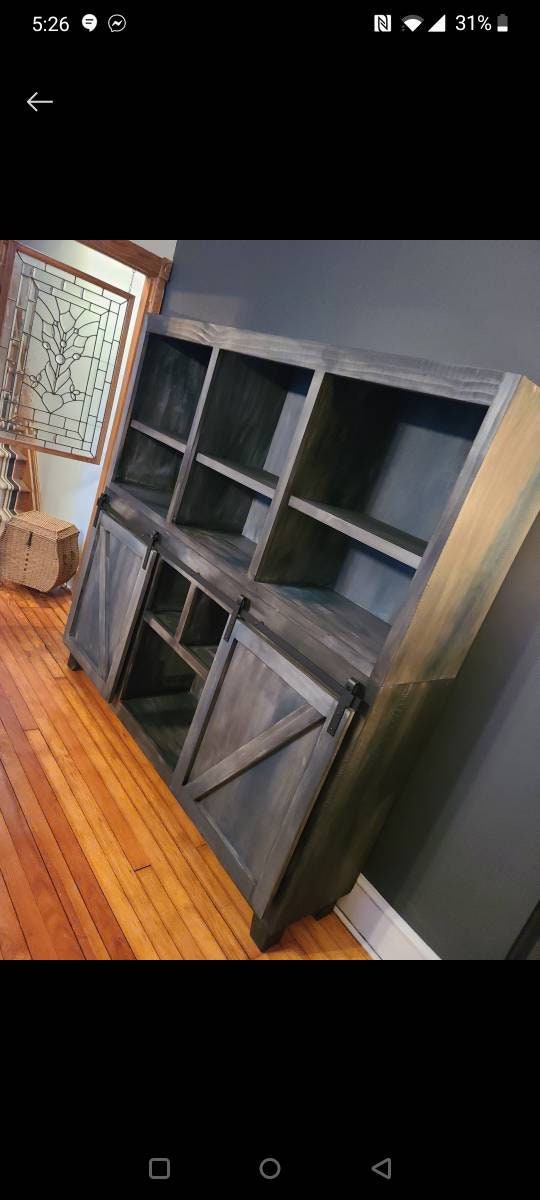 FREE SHIPPING Handcrafted Modern Rustic Farmhouse Hutch | Etsy