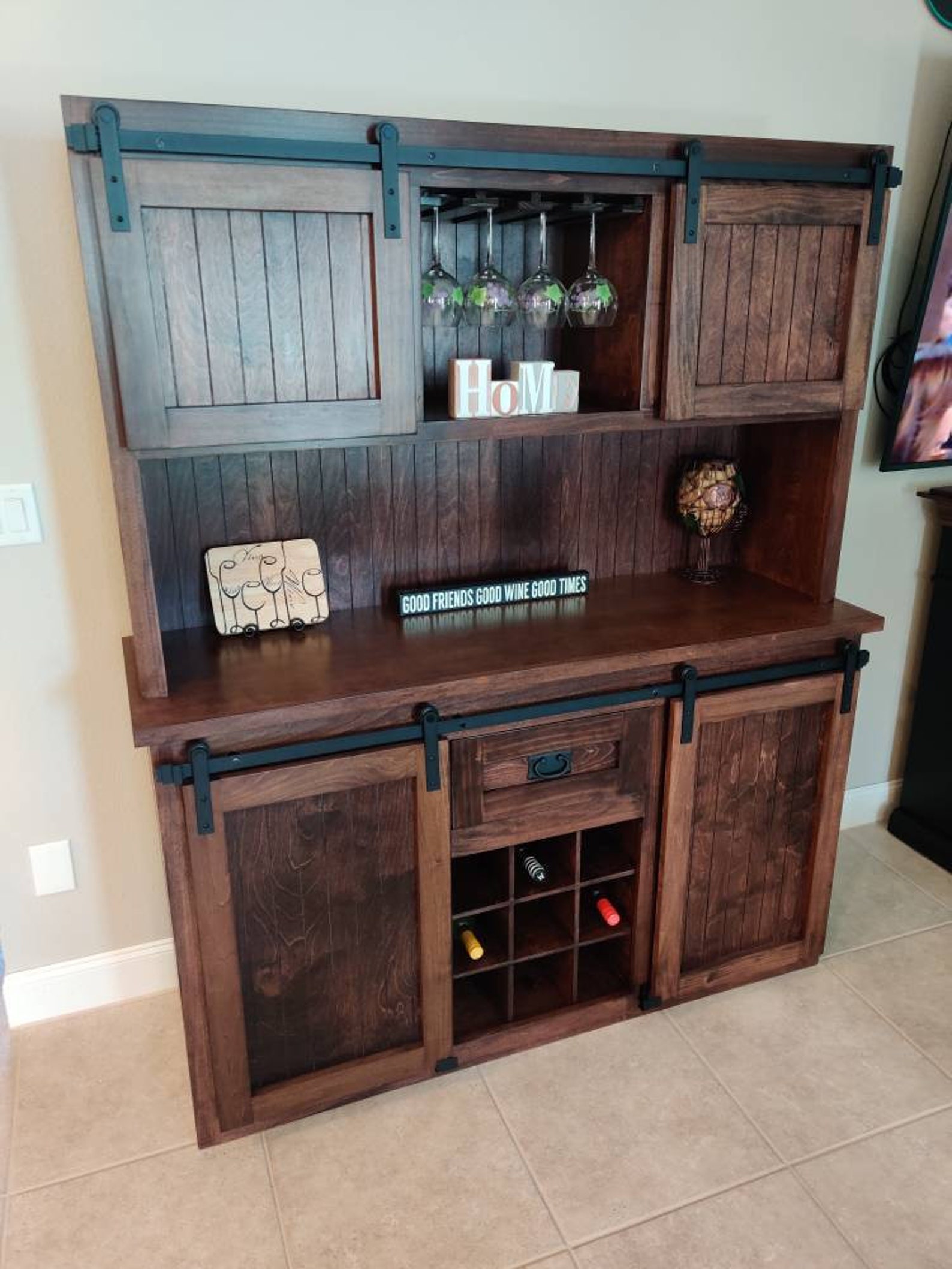 FREE SHIPPING!! Handcrafted Modern Rustic Farmhouse Hutch Cabinet ...