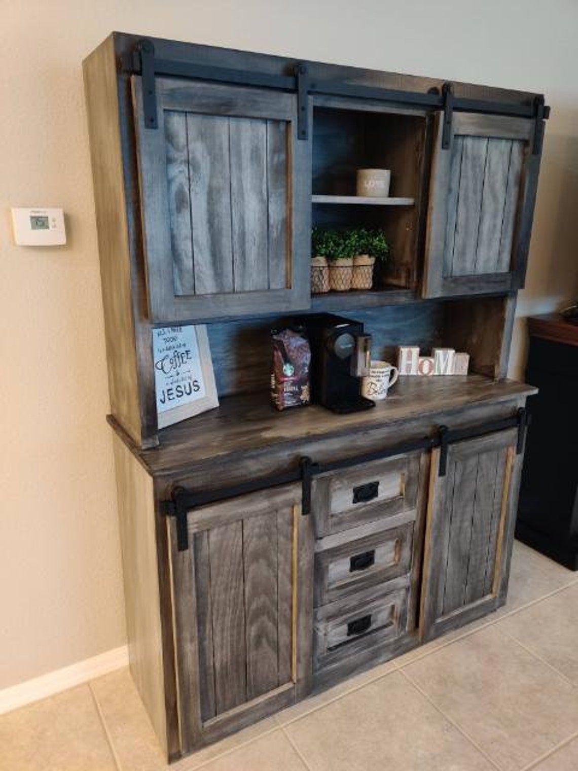 FREE SHIPPING Handcrafted Modern Rustic Farmhouse Hutch | Etsy