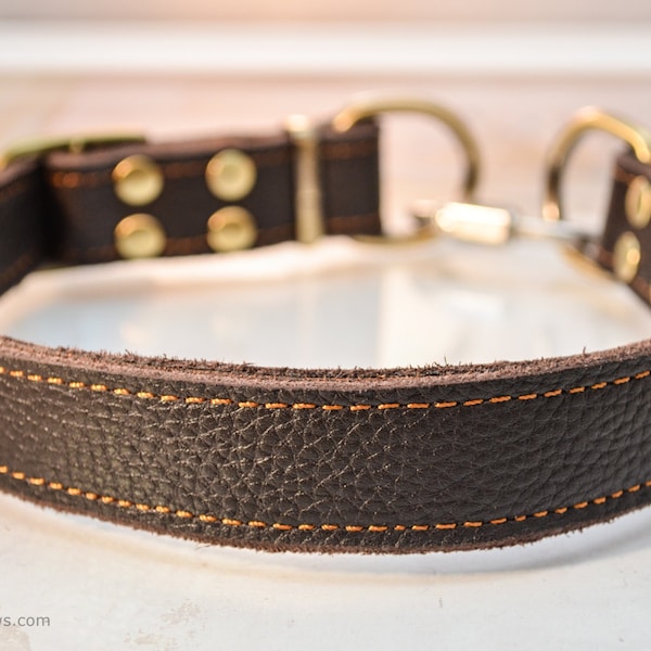 Brown Leather Collar - Etsy