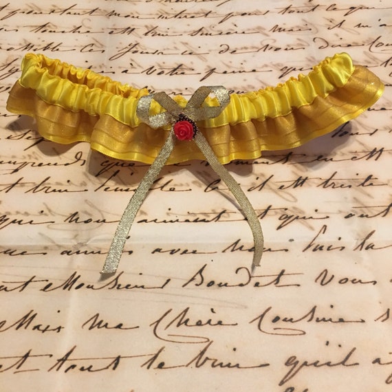 Belle of Beauty and the Beast Disney Inspired Garter | Etsy