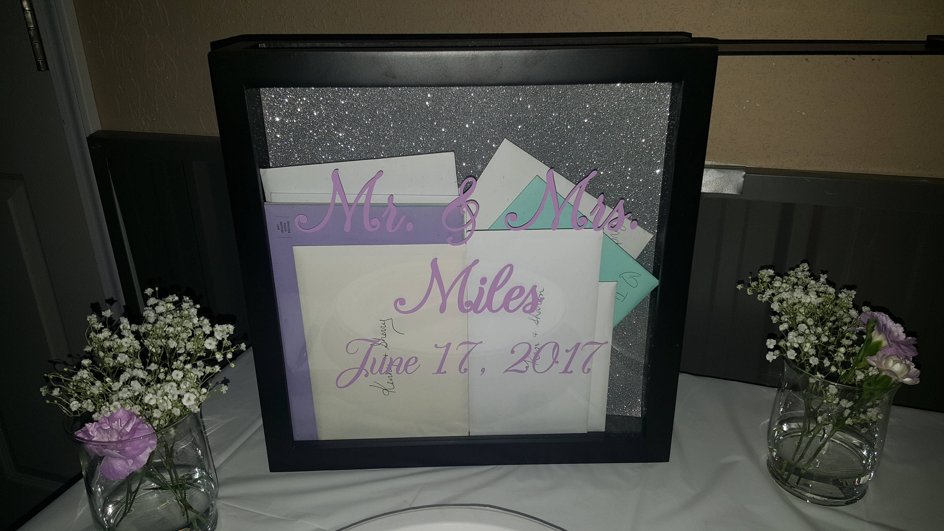 Personalized Top Loading Shadow Box, 12x12, Wedding Card Holder ...