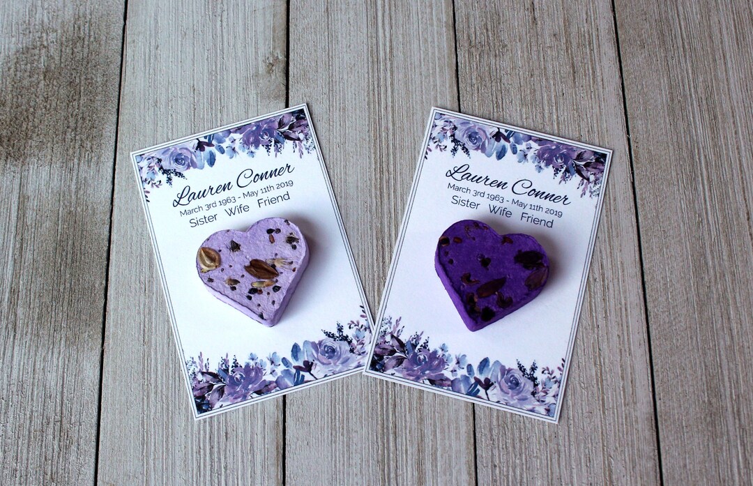 Personalized Wildflower Seed Bomb Cards, Purple Floral - Etsy