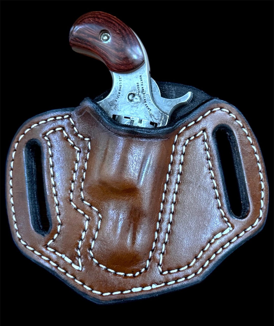 Leather Belt Holster Fits NAA 22 Long Rifle With 1&1/8” Barrel, Brown ...