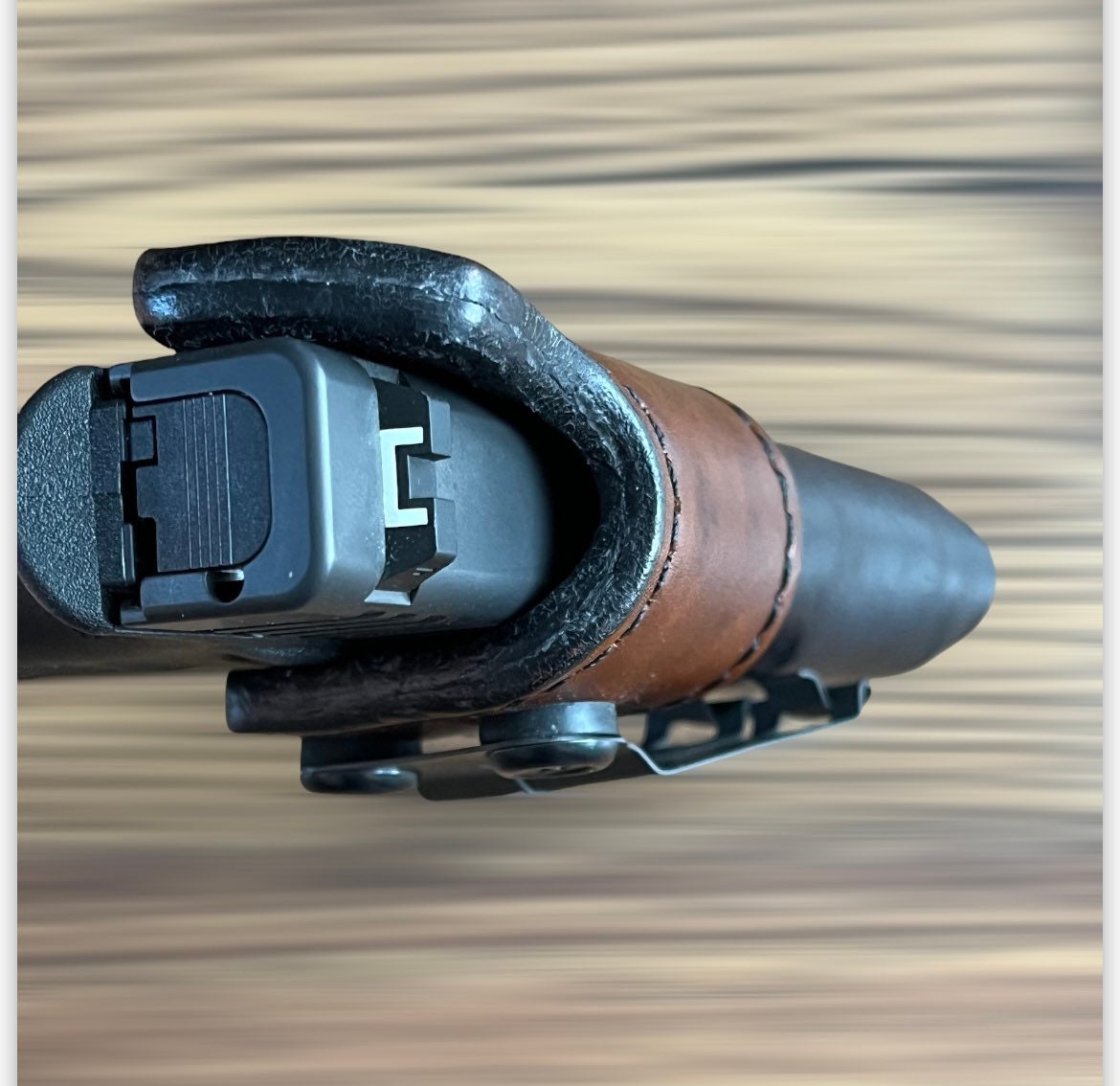 IWB Leather Holster for Glock 43, DCC monoblock clip