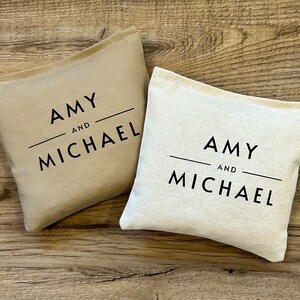 8 Custom Wedding Bean Bags for Cornhole Modern Font Couple Names for ...