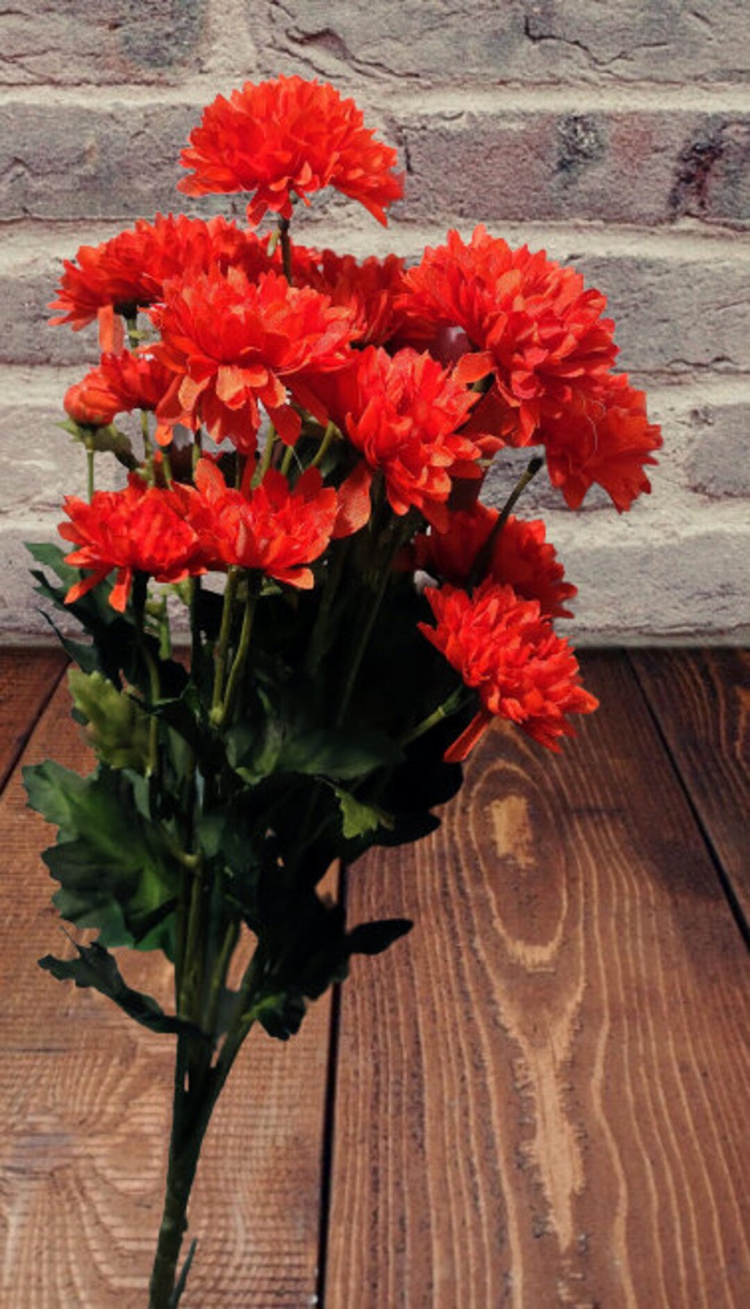 Orange Mini Button Mum Bush - Etsy
