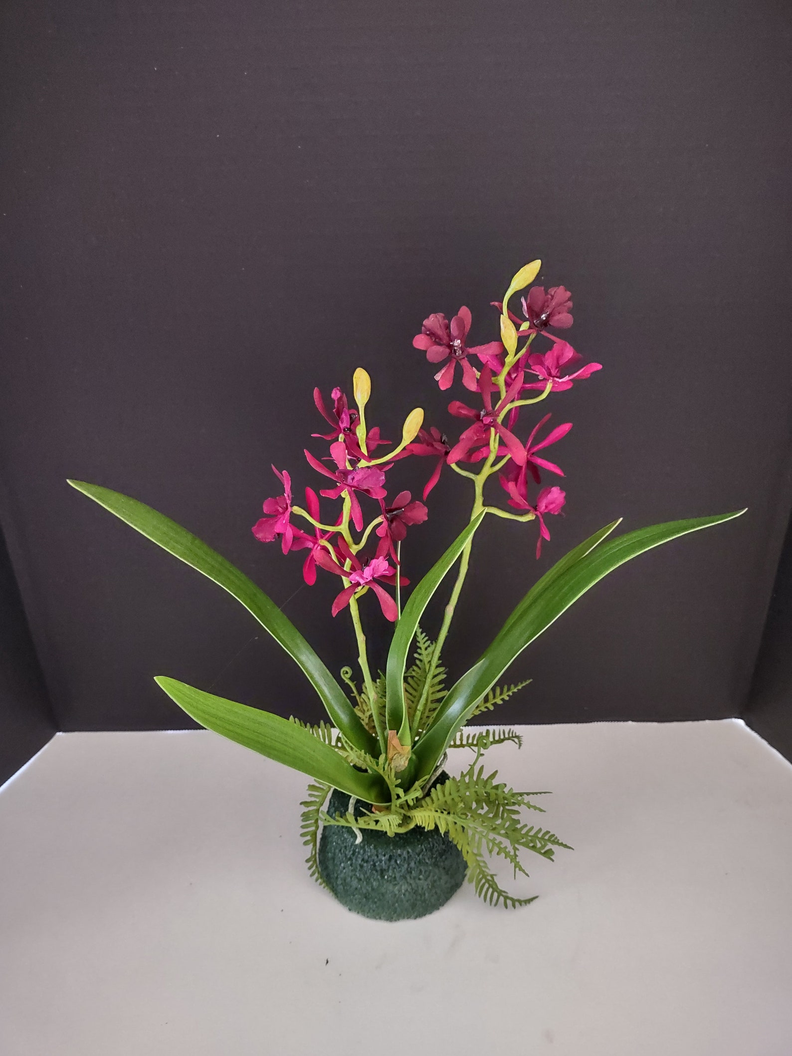 Artificial Mini Cattleya Orchid on Disc DEEP WINE - Etsy