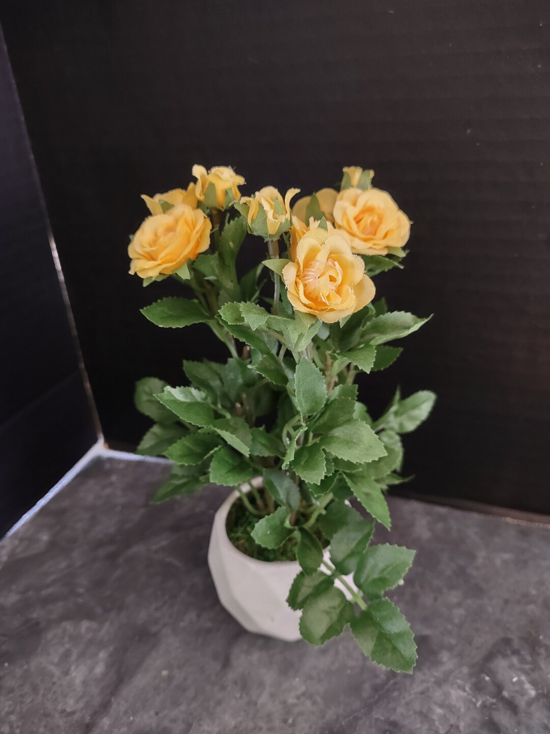 8" Mini Artificial Rose Bush YELLOW - Etsy