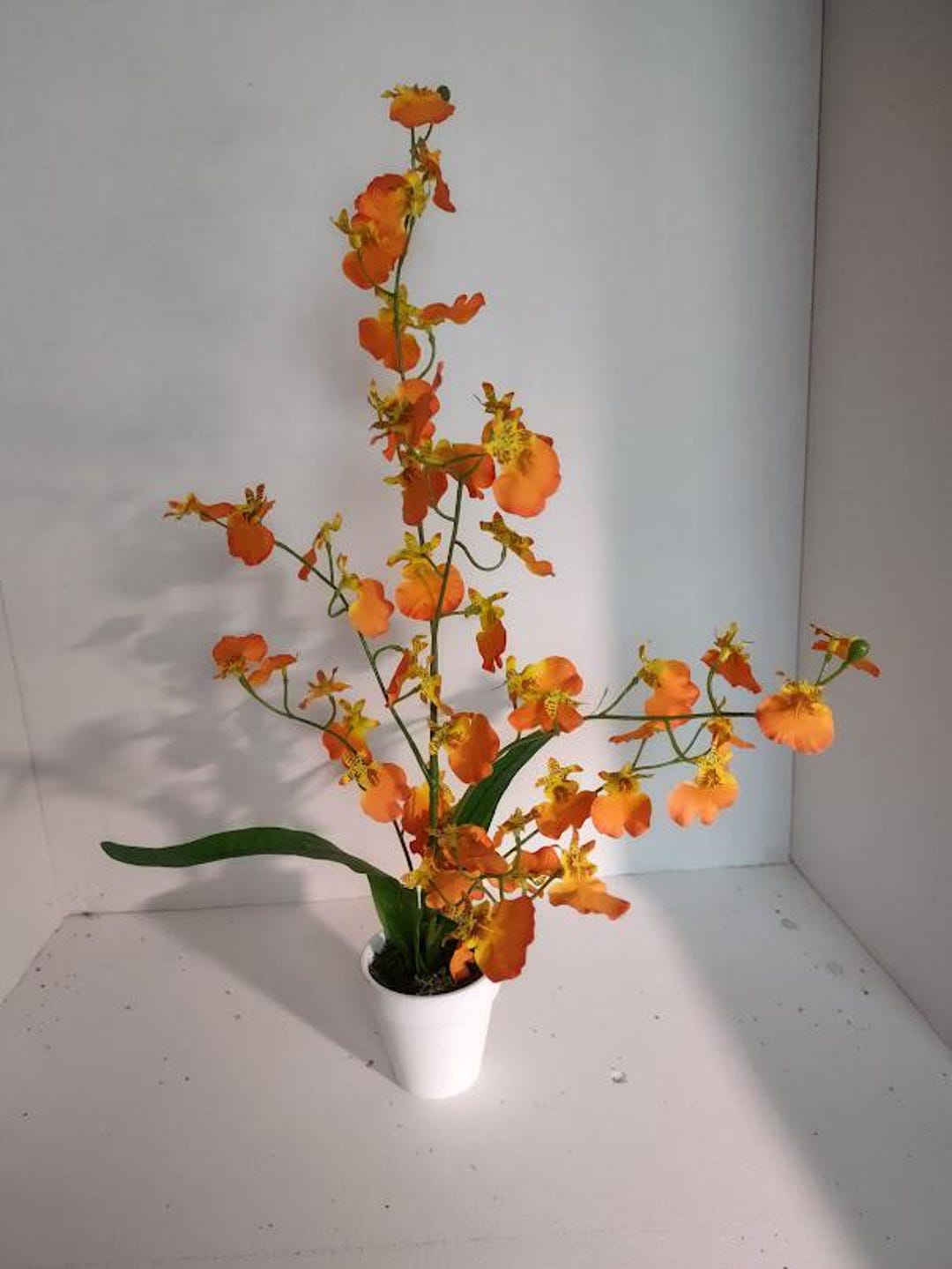 Mini ARTIFICIAL Oncidium Dancing Orchid ORANGE - Etsy
