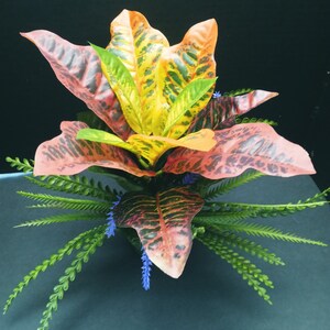 Artificial Mini Croton Bush. Silk Flower Floral Arrangements - Etsy