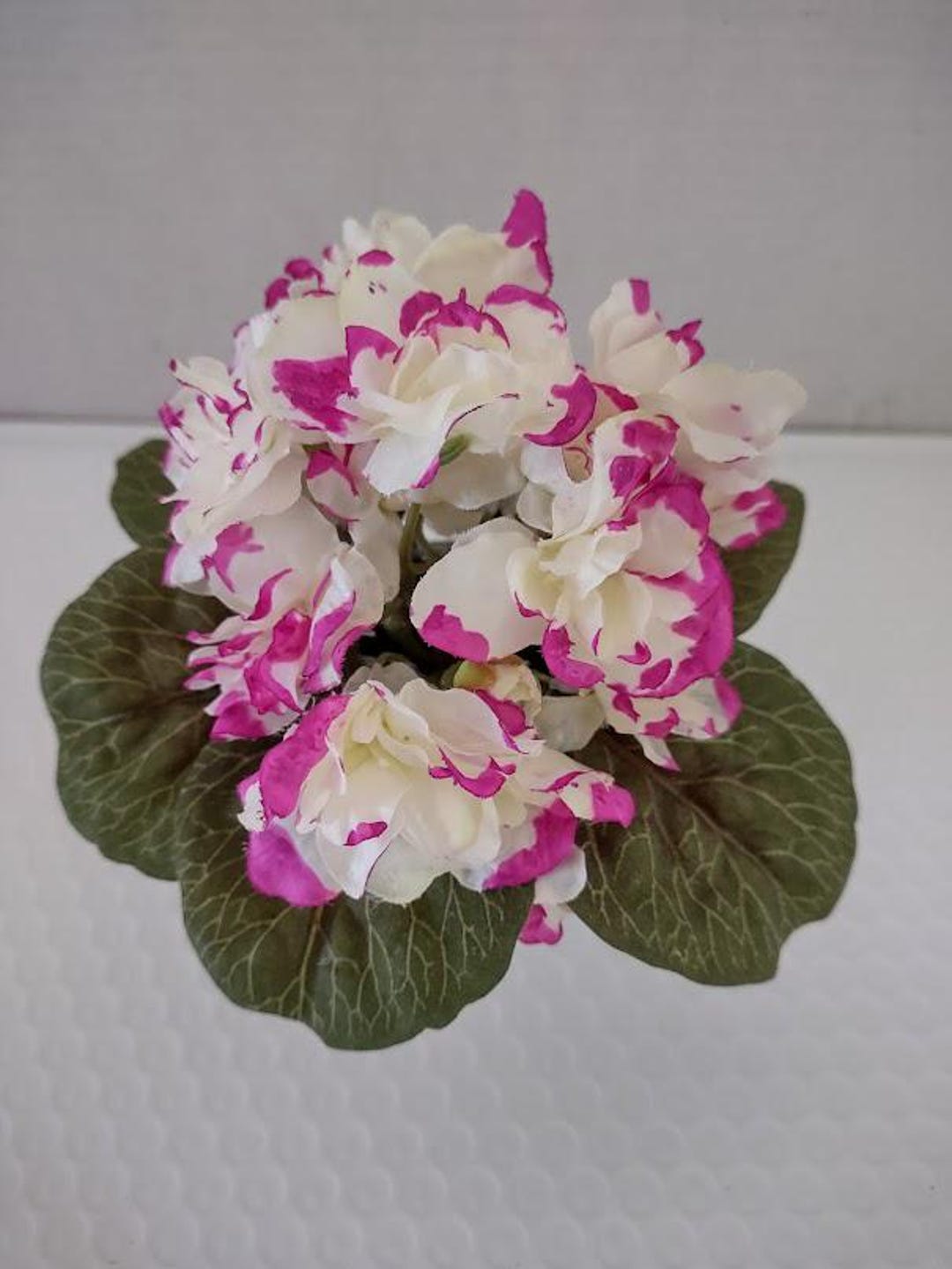 6" ARTIFICIAL Miniature African Violet (FUCHSIA TIPS) - Etsy