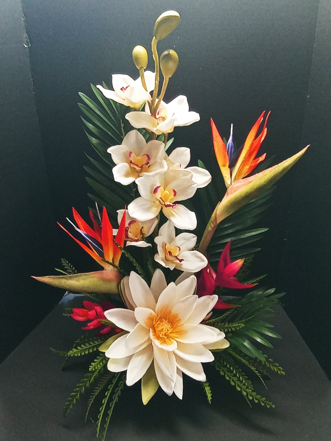 Tropical Table Centerpiece. Silk Flower Floral Arrangements - Etsy