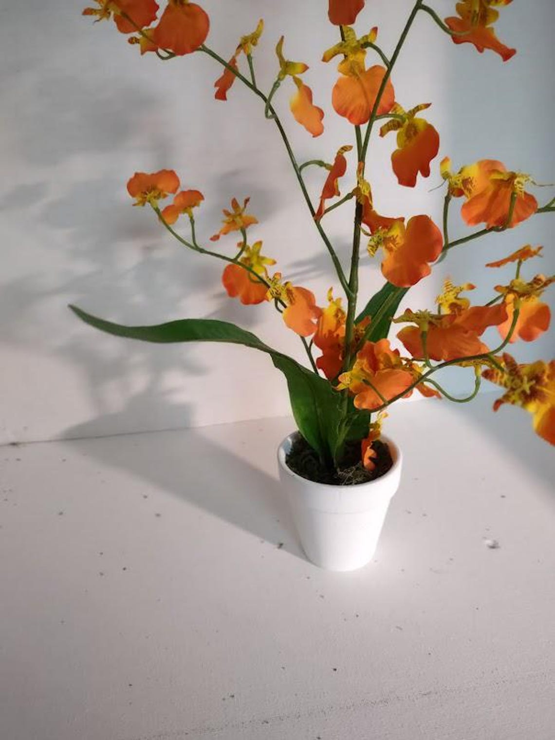 Mini ARTIFICIAL Oncidium Dancing Orchid ORANGE - Etsy