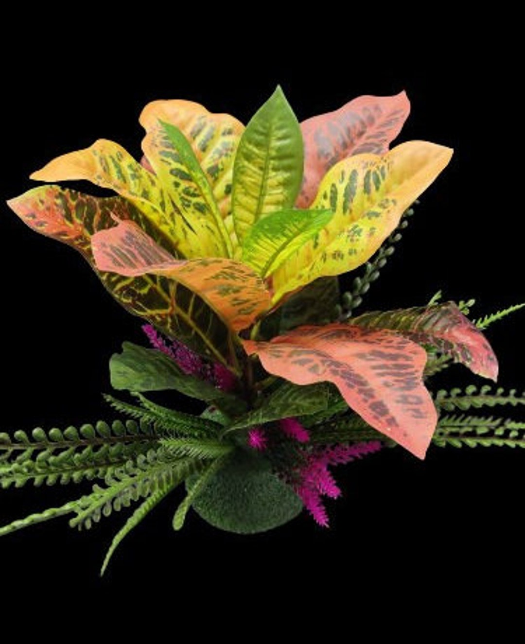 Artificial Mini Croton Bush. Silk Flower Floral Arrangements - Etsy