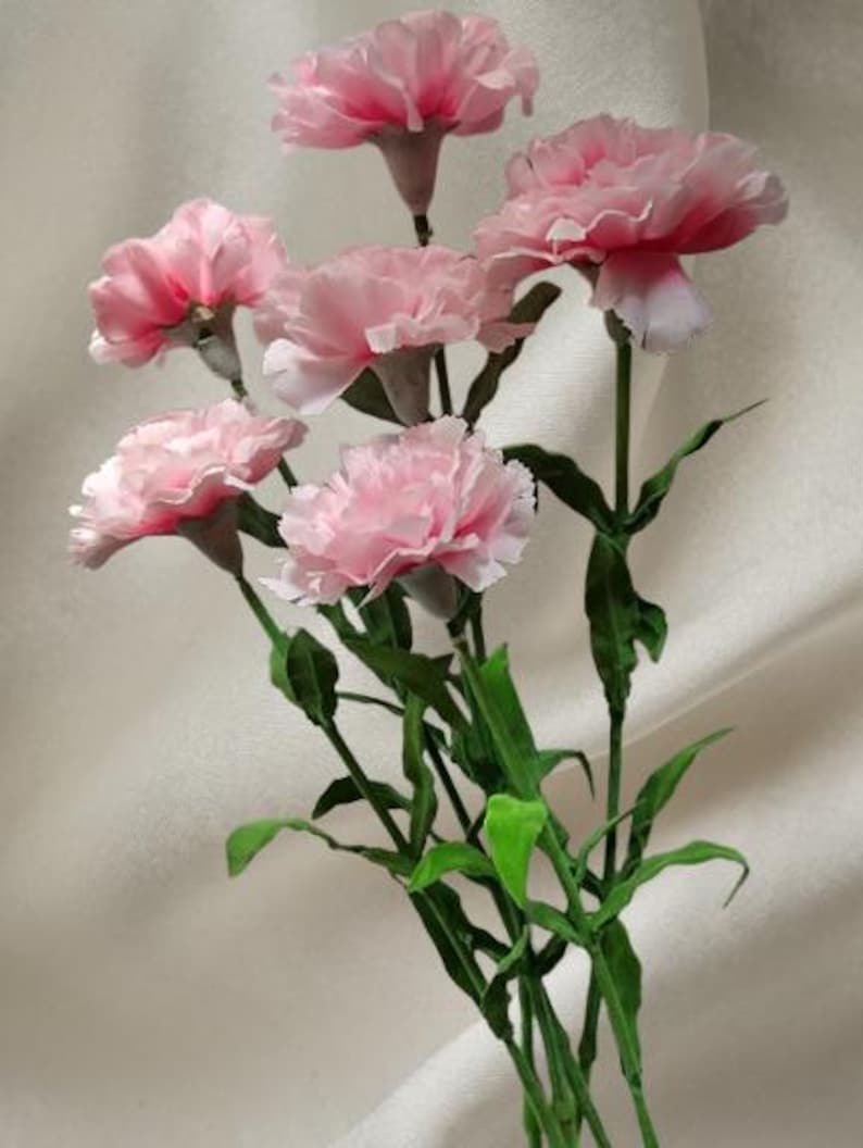 Artificial Natural Feel Large Carnations SIX - Etsy