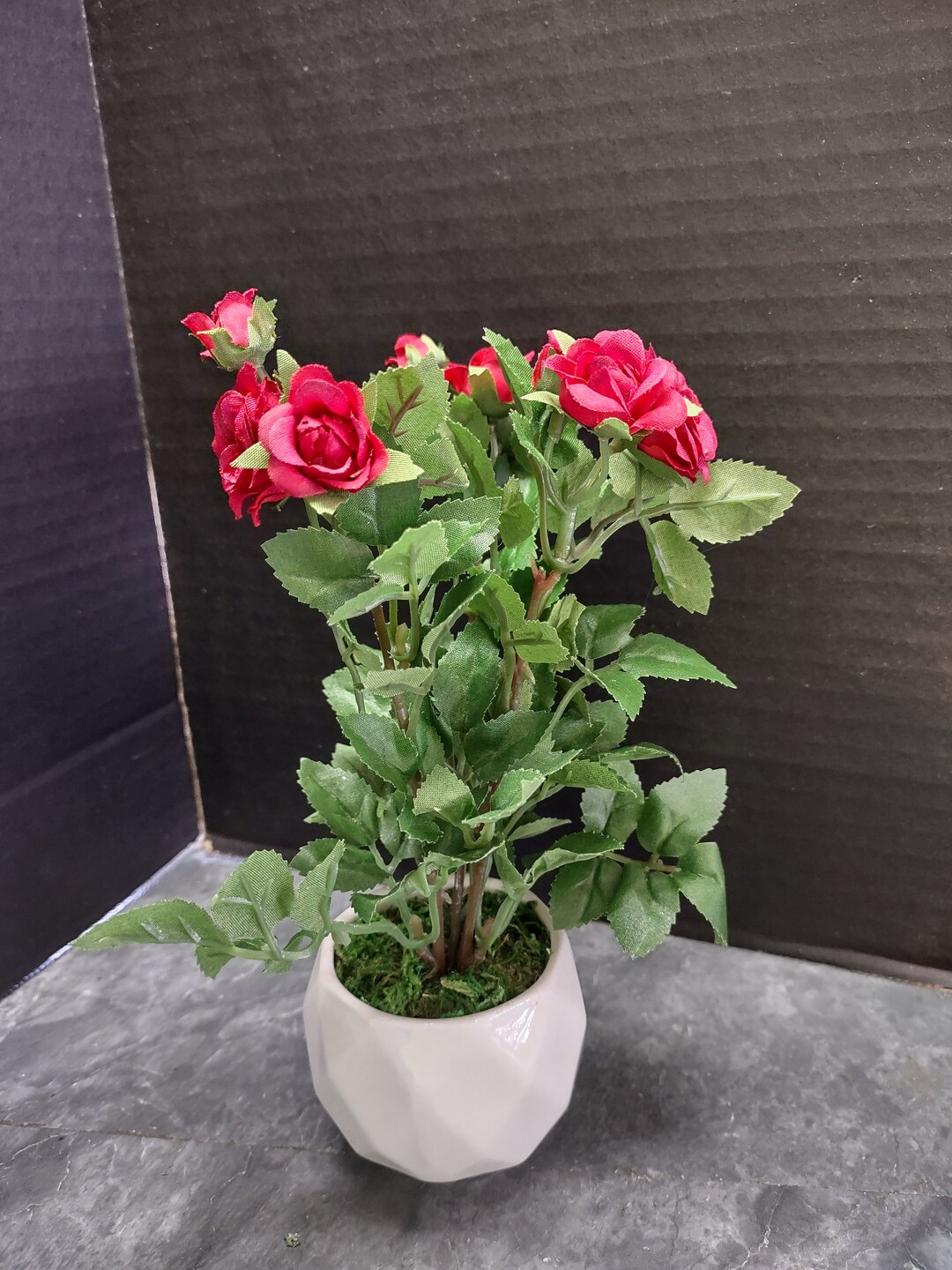 8" Mini Artificial Rose Bush RED - Etsy