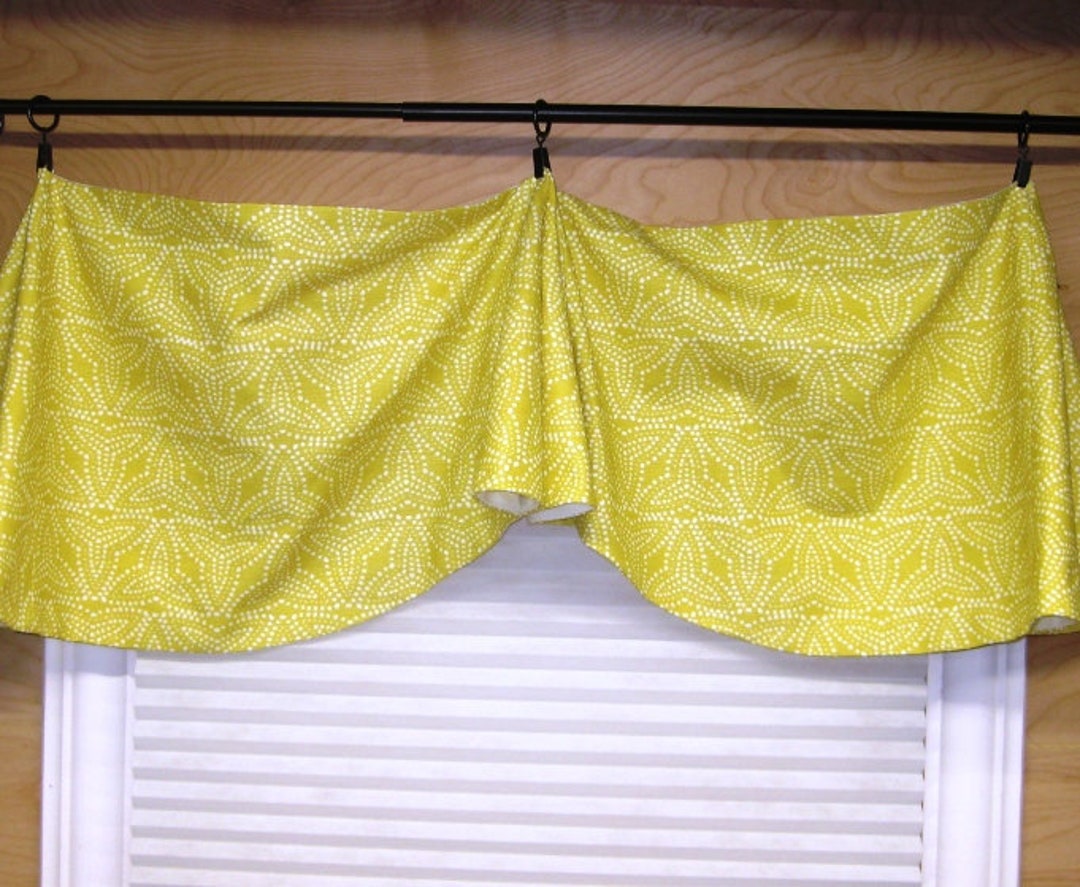 Ready to Ship Valance! Aric Angled Window Treatment With Scarves in ...