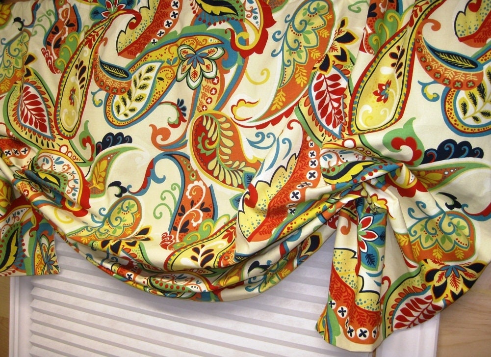 Valance Curtain! Gathered Mock Roman Rod Pocket Window Treatment in ...